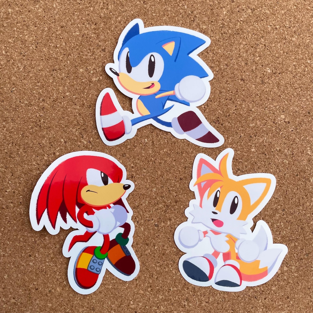 Sonic Stickers: Sonic Tails & Knuckles - Etsy