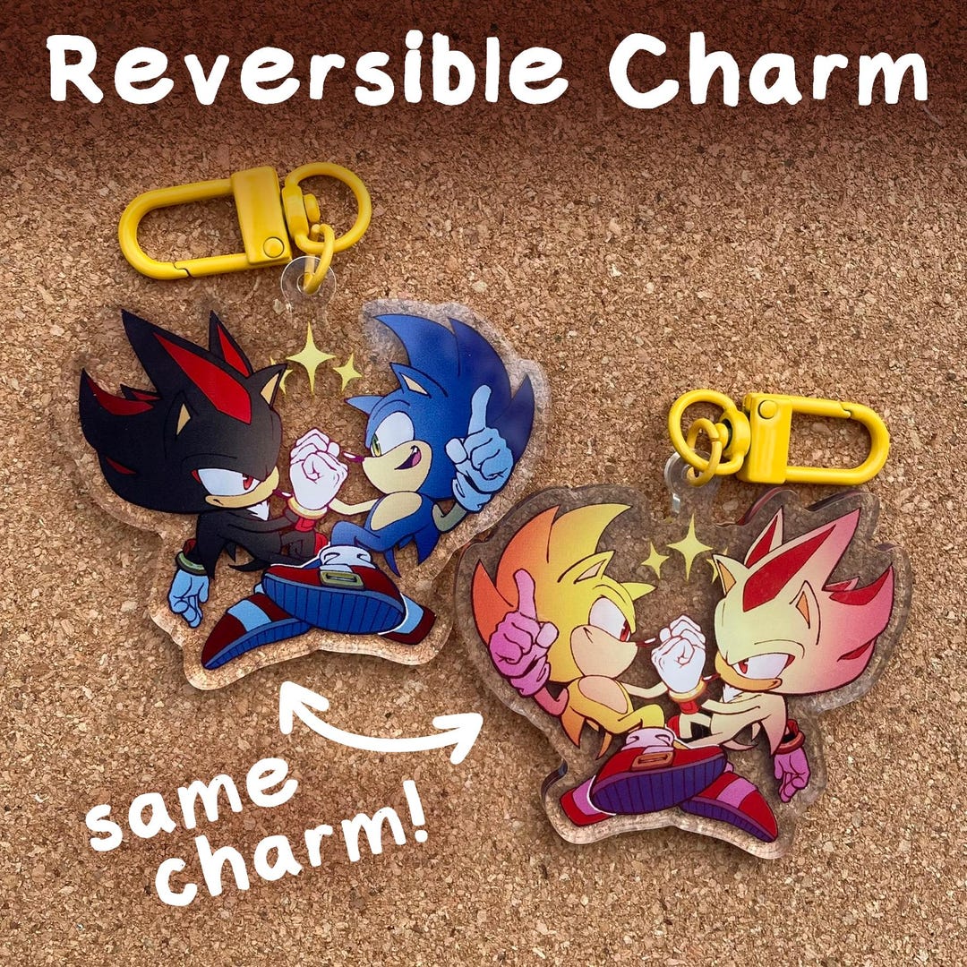 Sonic Charm: Super Sonic & Shadow - Etsy