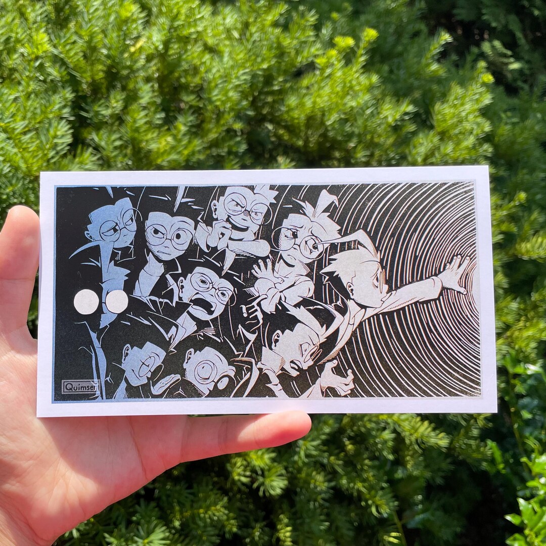 Invader Zim Print Dib Linocut - Etsy