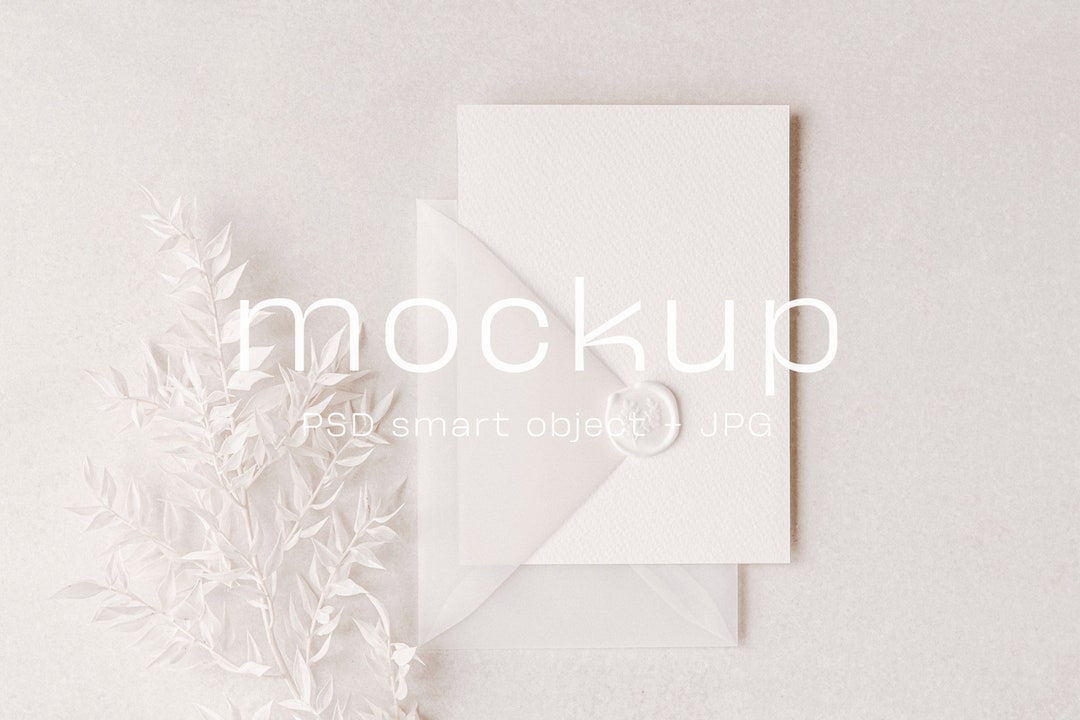 Greeting Card Landscape Mockup, Minimalist Card Mockup, Wedding Mock Up ...