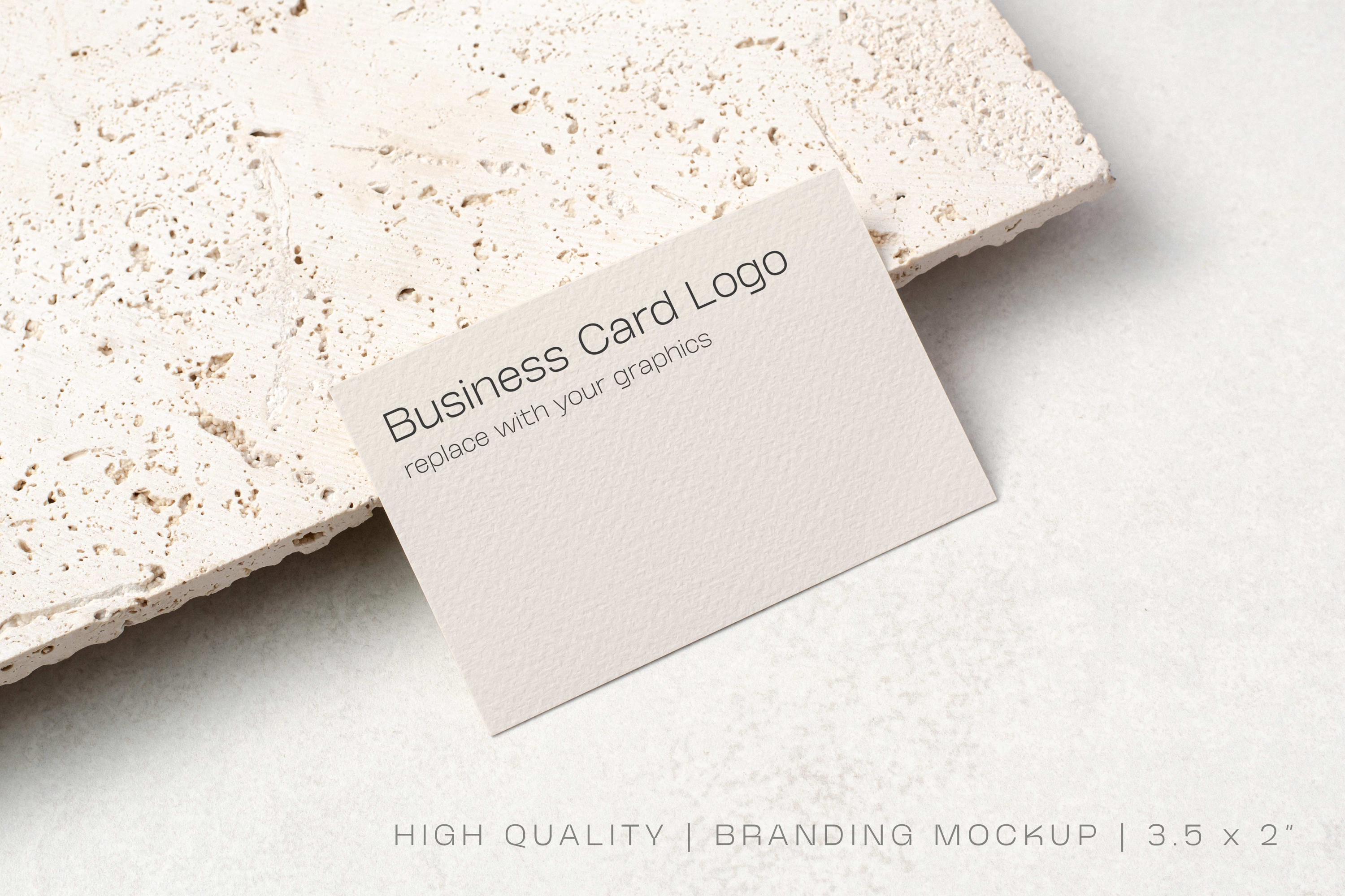 Neutral Tones Business Card Mockup, Minimalist Empty White Card Mockup ...