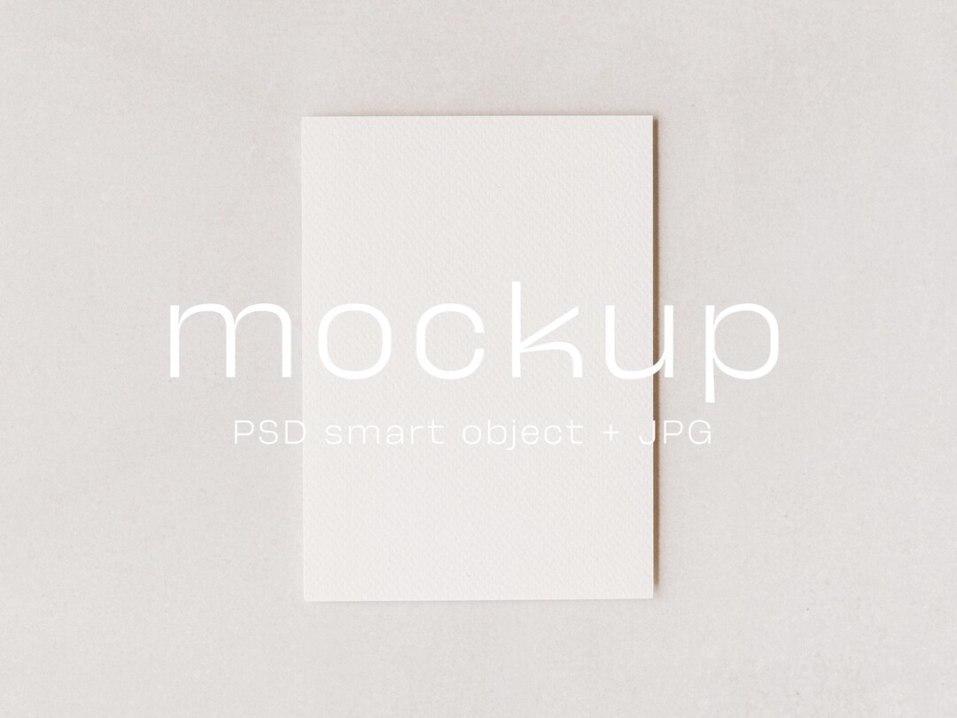 Modern 5x7 Card Mockup Smart Object, Greeting Card Mockup Simple White ...