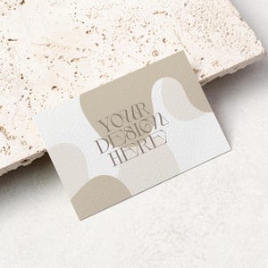 Neutral Tones Business Card Mockup, Minimalist Empty White Card Mockup ...