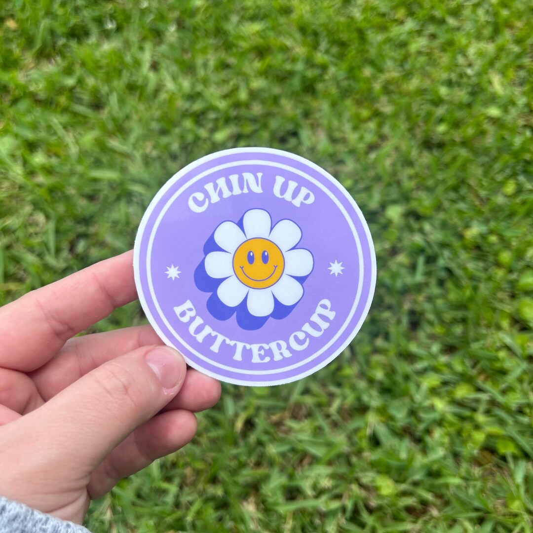 Chin up Buttercup Stickers – Cute Motivational Computer Stickers, Water ...