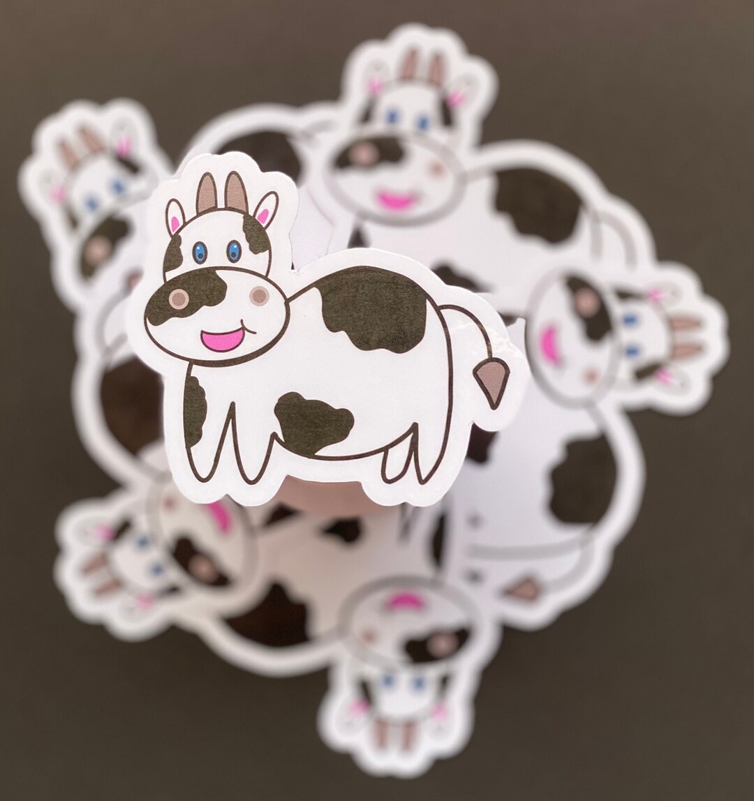 Cow Vinyl Sticker, Laptop, Journal, Water Resistant - Etsy