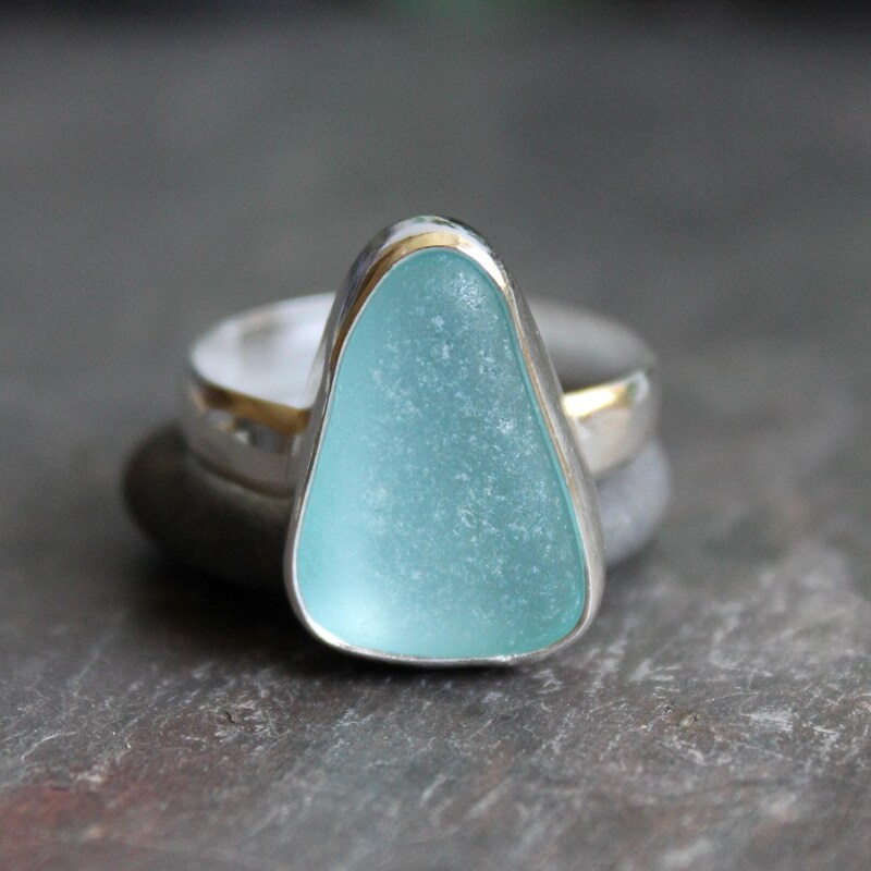 Beach Glass Rings - Etsy
