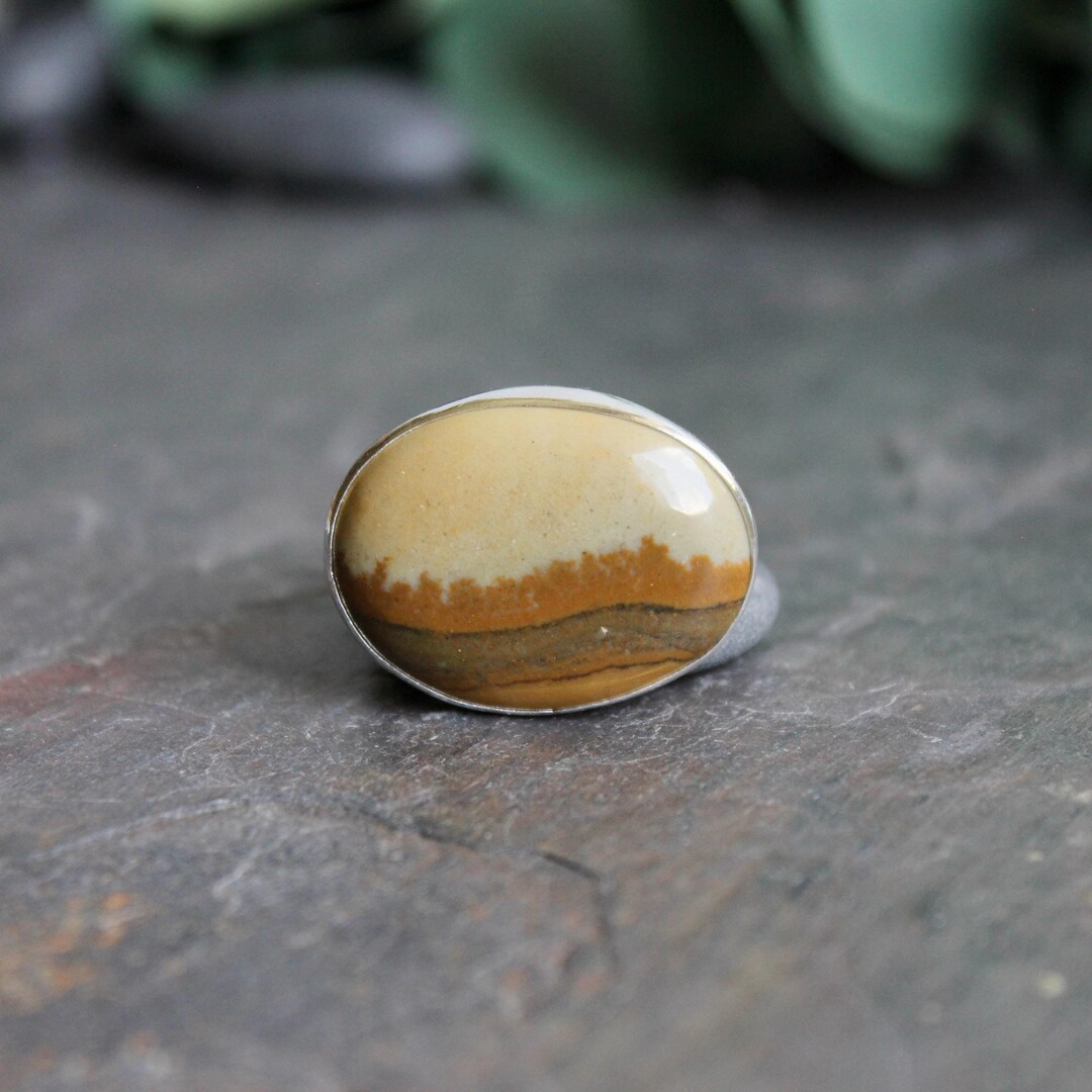 Oregon Owyhee Picture Jasper Sterling Silver Ring • Handmade Statement ...