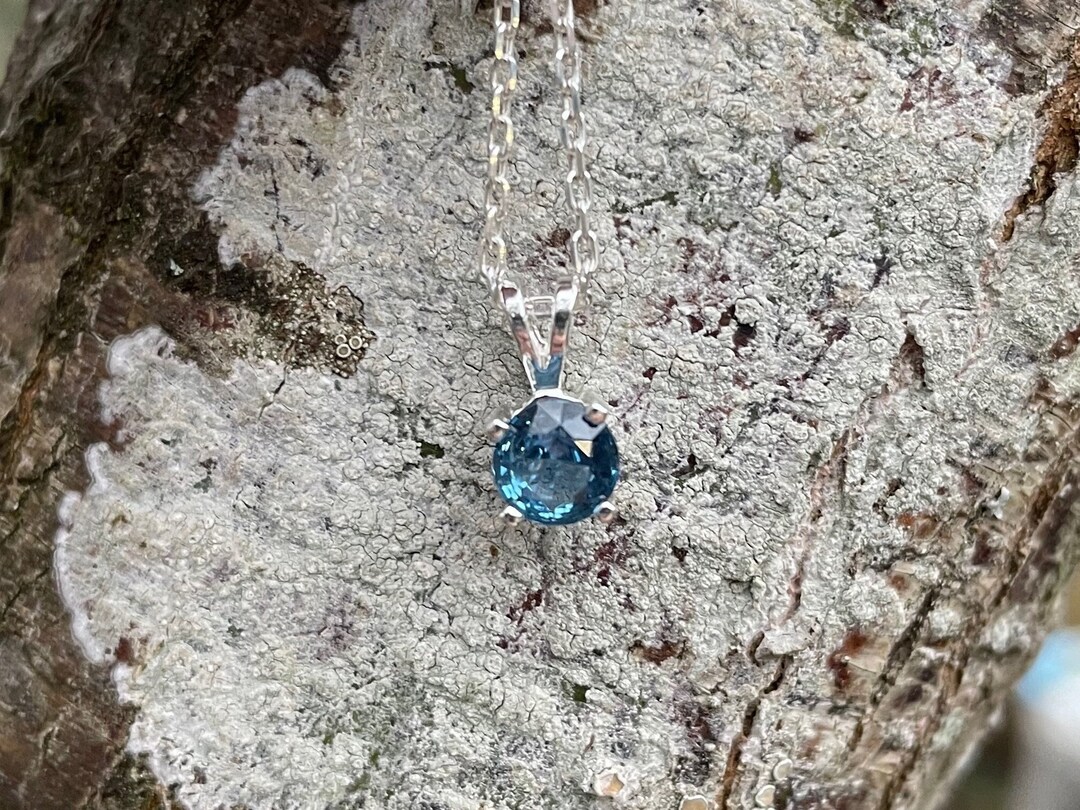 Blue Zircon Necklace December Birthstone Blue Gemstone Necklace ...