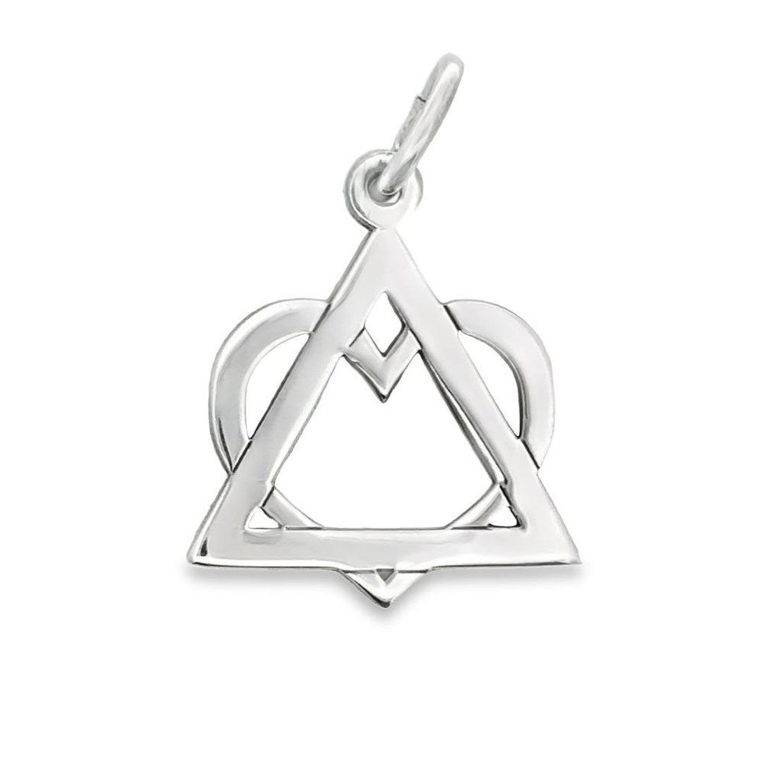 Adoption Triangle & Heart Symbol Charm in Sterling Silver BCJ1147 - Etsy