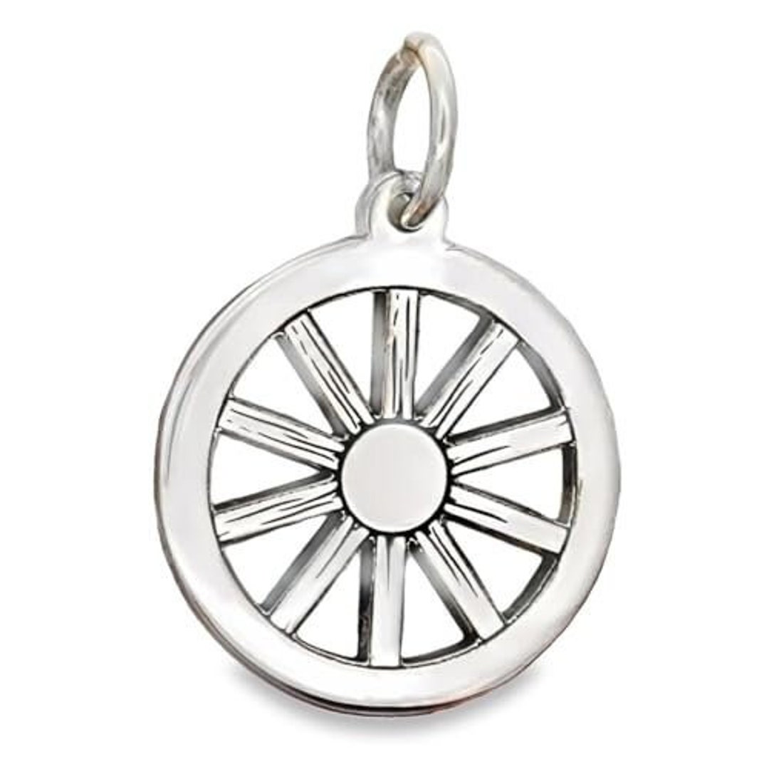 Wagon Wheel Charm in Sterling Silver BCJ1116 - Etsy