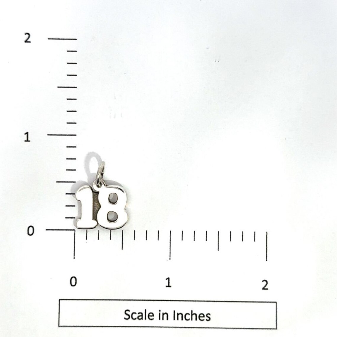 Number Eighteen 18 Charm in Sterling Silver BCJ1177 - Etsy