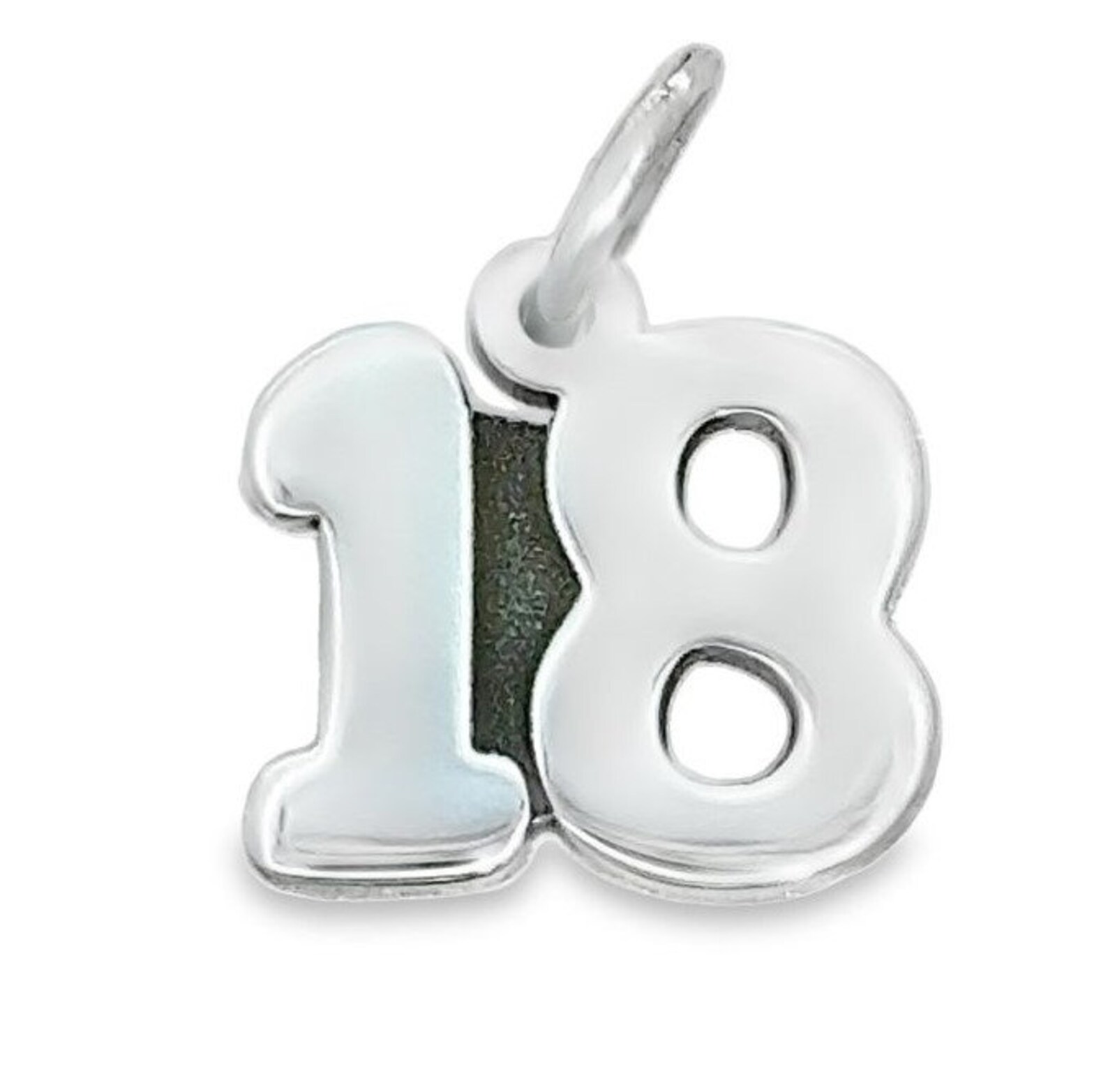 Number Eighteen 18 Charm in Sterling Silver BCJ1177 - Etsy