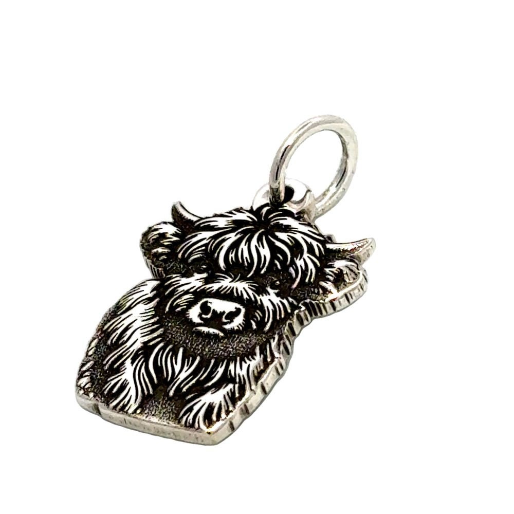 Fluffy Highland Cow Charm in Sterling Silver BCJ1178 - Etsy