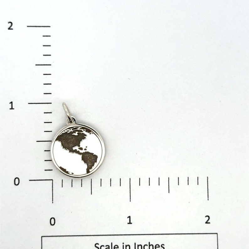 World Globe Charm in Sterling Silver BCJ1082 - Etsy