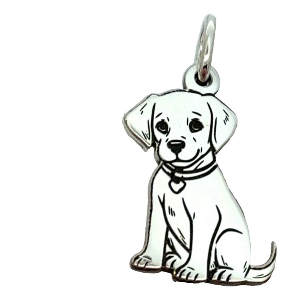 Cute Labrador Pup Charm in Sterling Silver BCJ1130 - Etsy