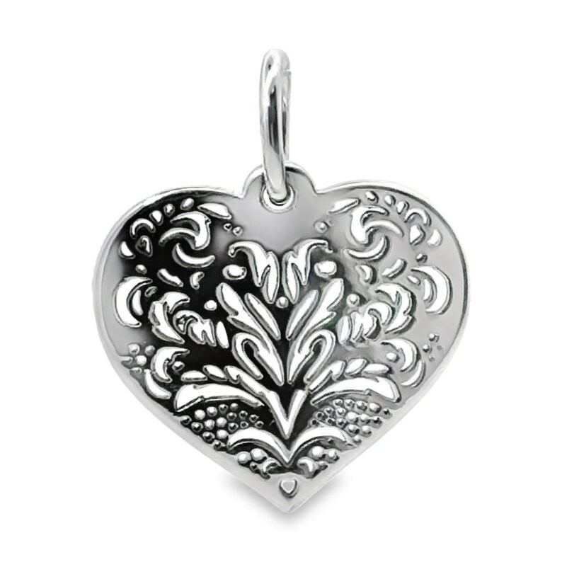 Filigree Heart Charm in Sterling Silver BCJ1083 - Etsy