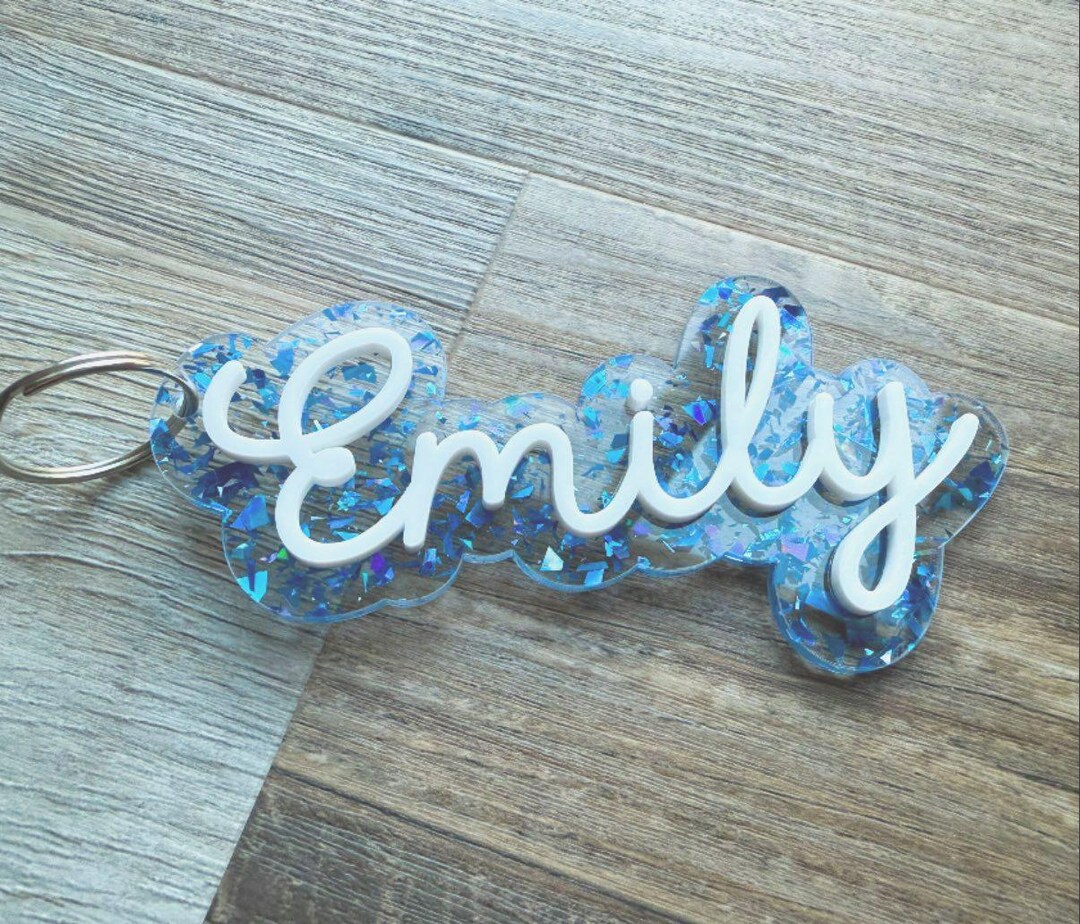 Personalized Acrylic 2 Layer Keychains / Backpack Tags - Etsy
