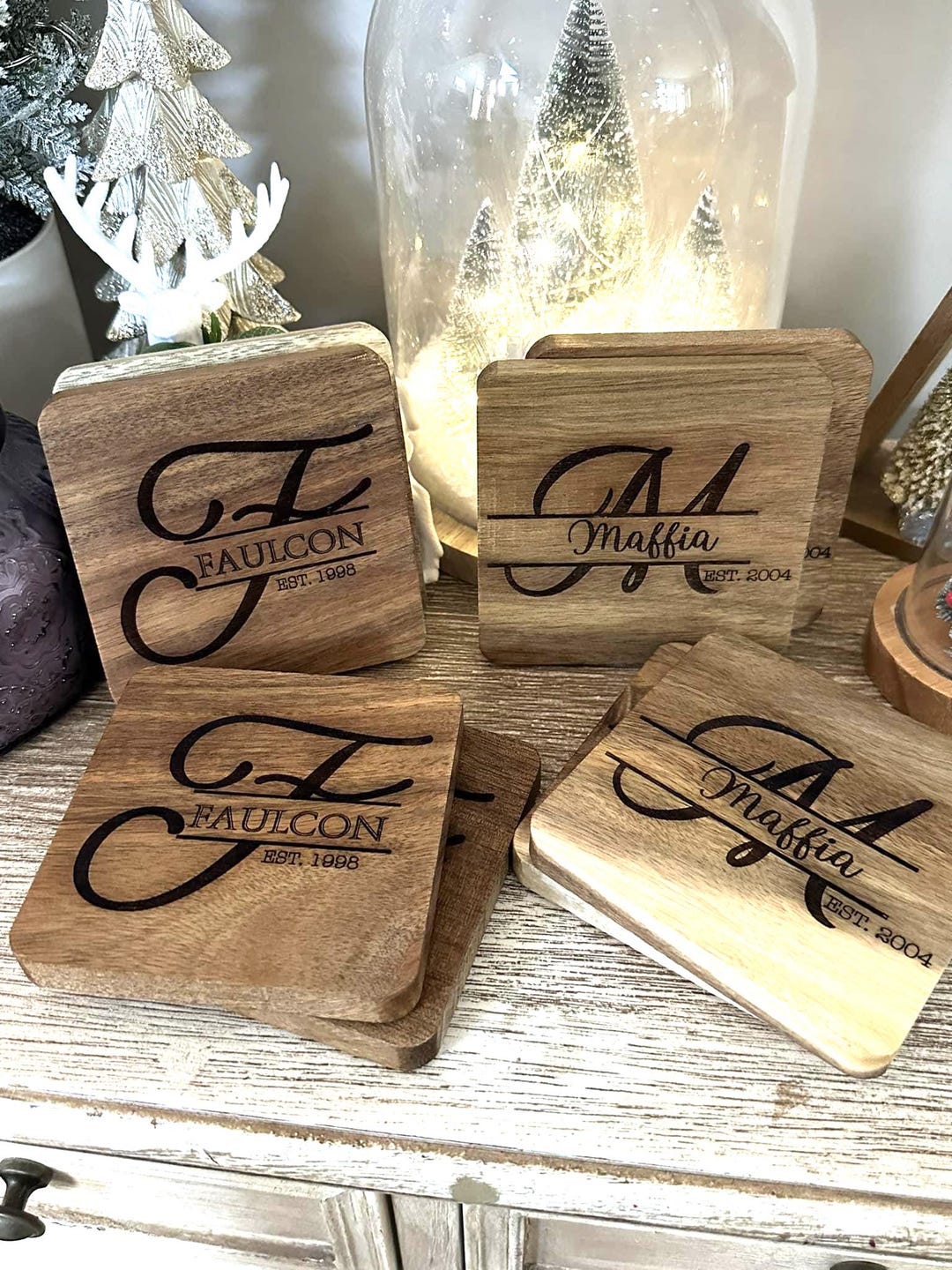 Custom Wood Coasters - Set of 4 - Etsy