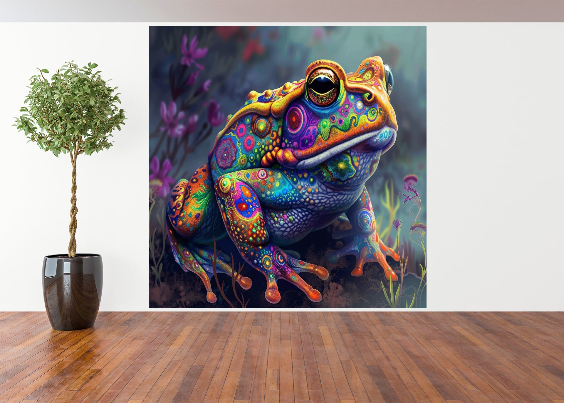 Trippy Toad Frog, Trippy Wall Art, Psychedelic Art Poster, Trippy ...