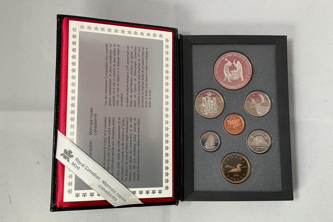 1988 Royal Canadian Mint Silver Dollar Proof Coin Set, Royal Canadian ...
