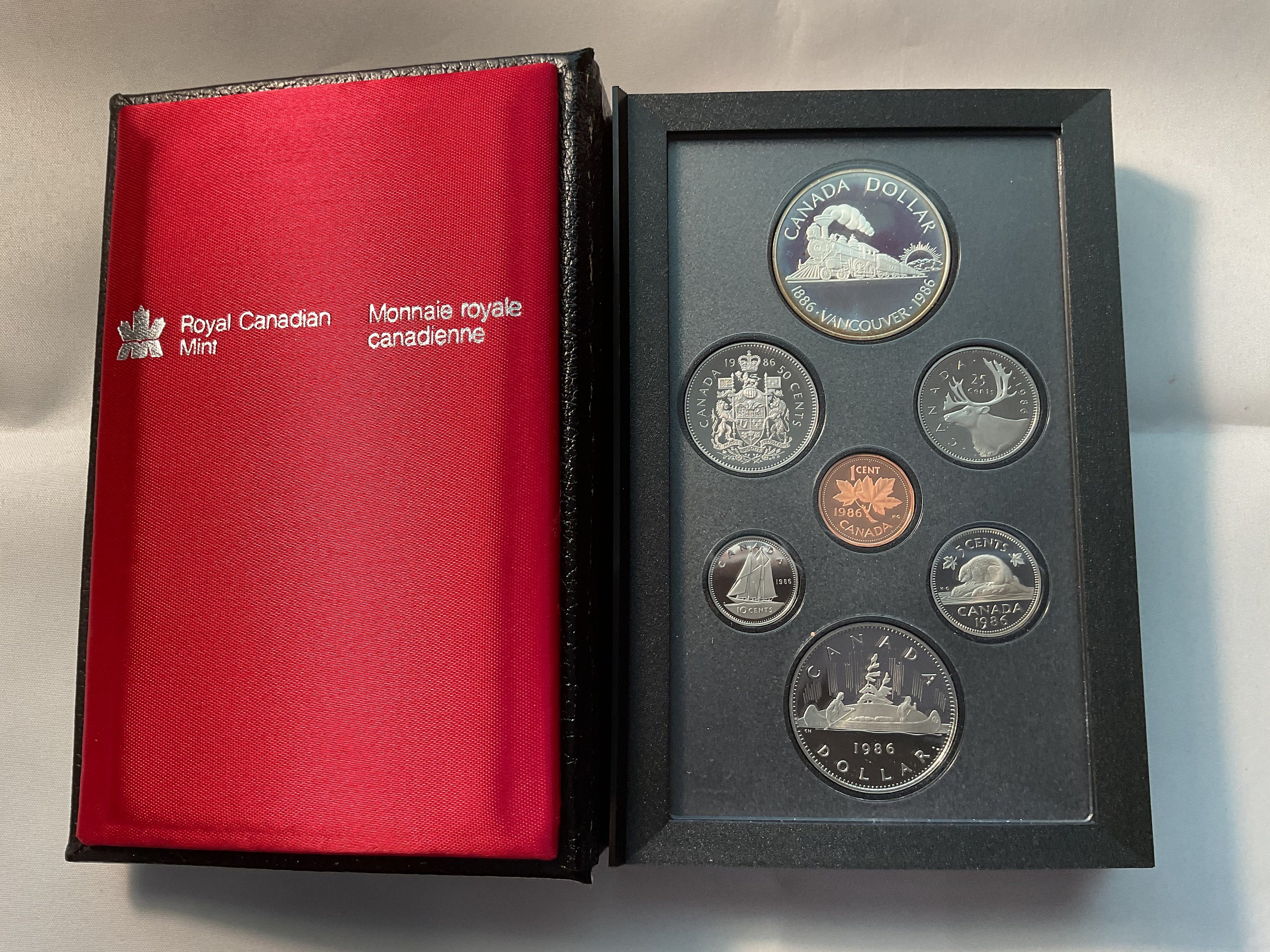 RCM, 1986 RCM Double Dollar Coin Set, Collector's Coin Set, 1986 ...