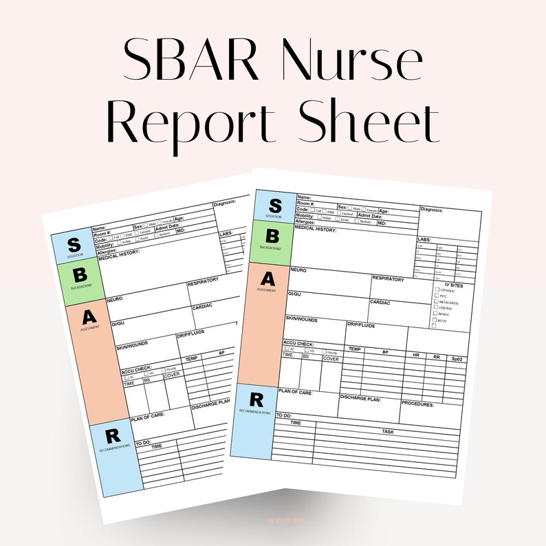 Nursing Report Sheet, SBAR Nurse Report Sheet Bachelor Degree Nurse ...