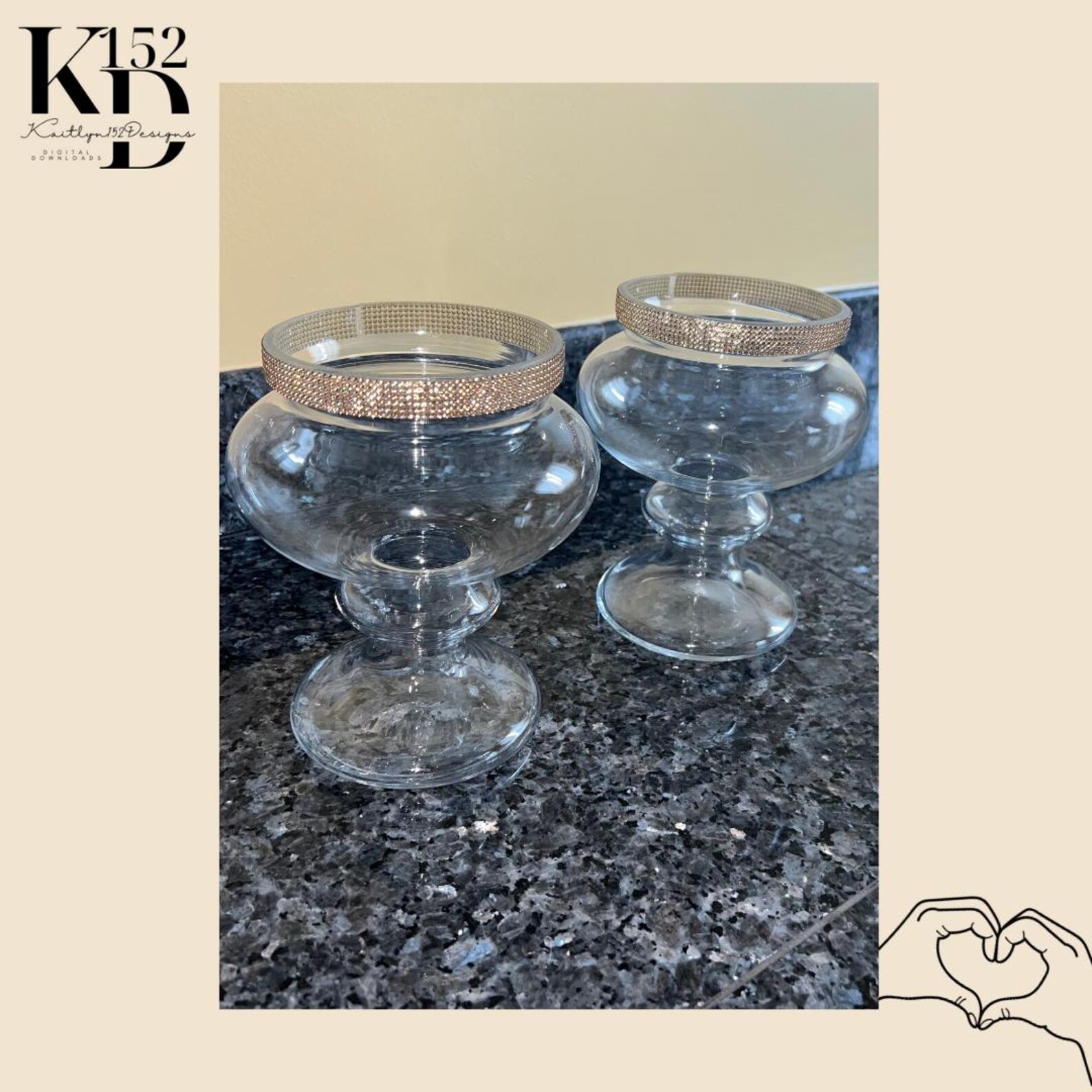 Curvy Glass Vase, Set of 2, Glass Jar, Centerpiece, Candy Table/buffet ...