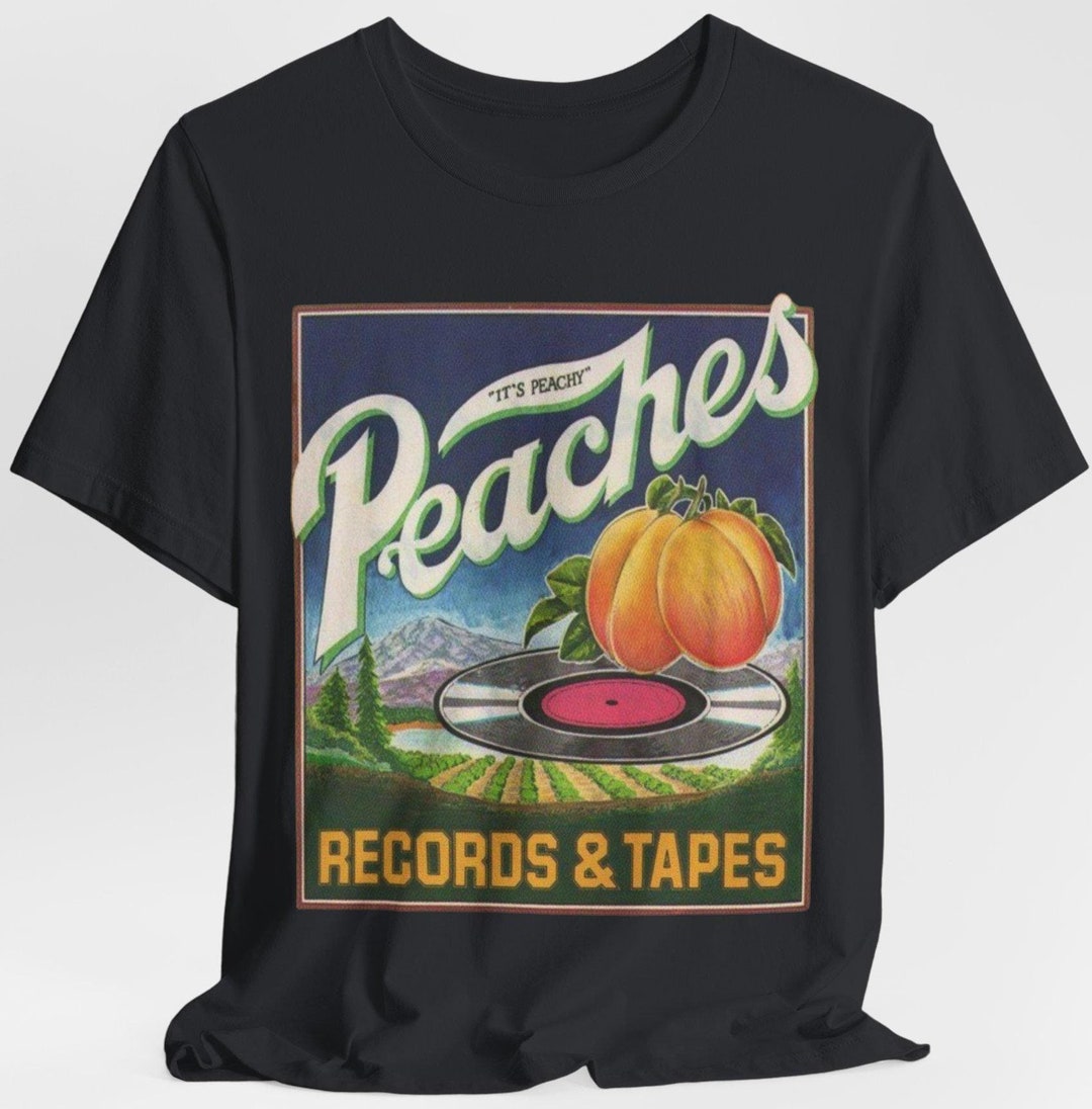 Vintage Peaches Records and Tapes T-shirt, Vinyl Music Lover Gift, 70s ...