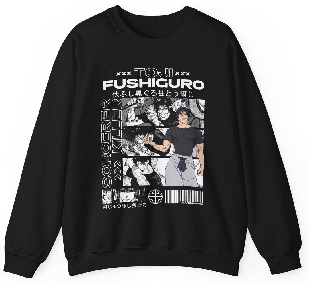 Toji Fushiguro Anime Sweatshirt, Vintage Graphic Tee Crewneck Pullover ...