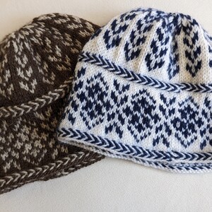 Latvian Braid Hand Knit Wool Beanie, Unisex Winter Hat - Etsy