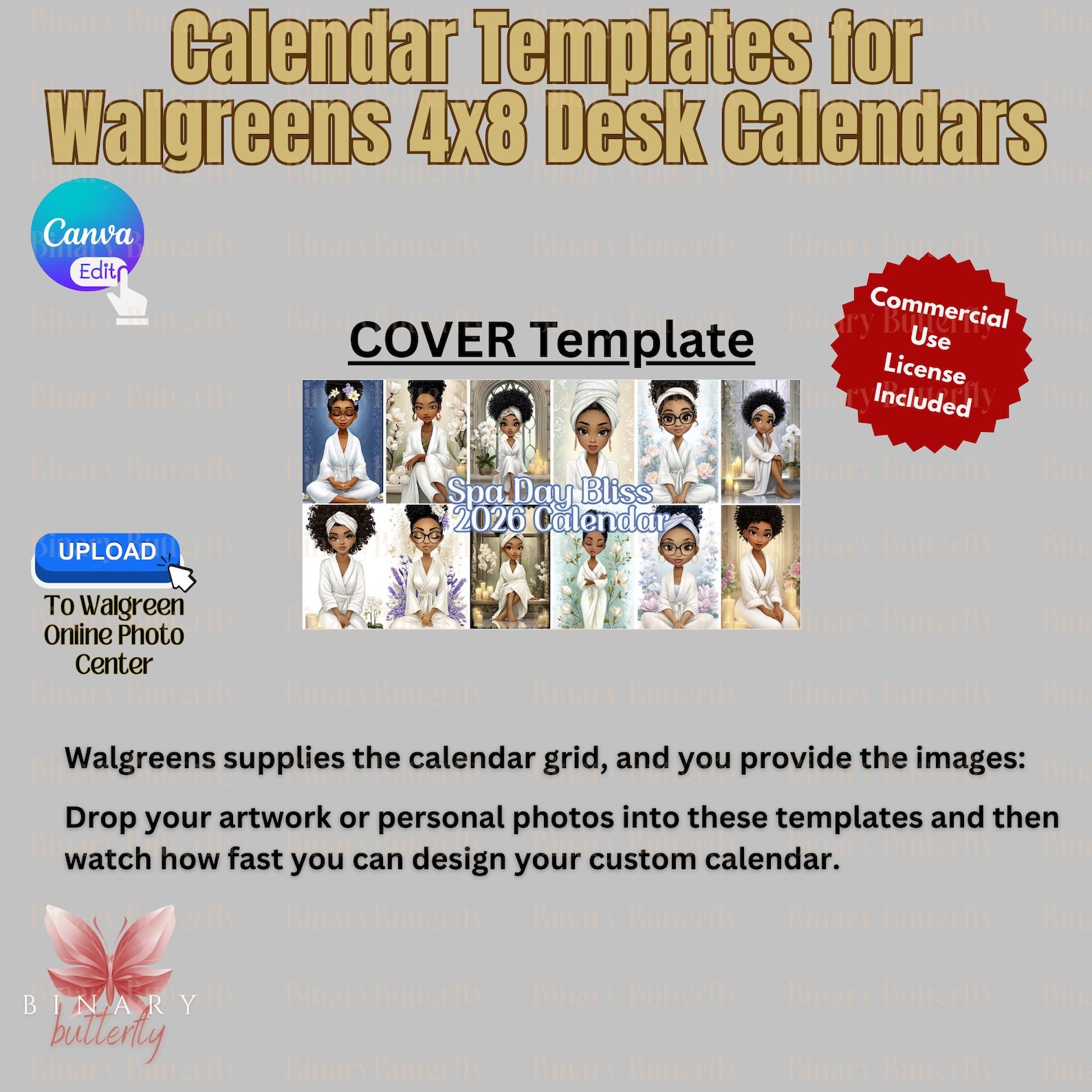 Walgreens 4x8 Desk Calendar Templates | Canva Editable Calendar Kit ...