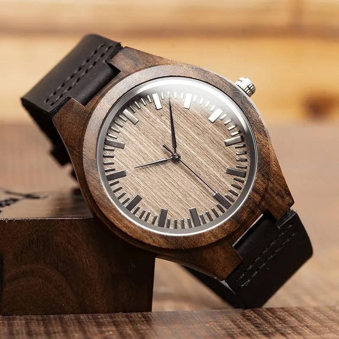 Laser Engraved Wooden Watch, Personalized Wood Watch for Men, Birthday ...