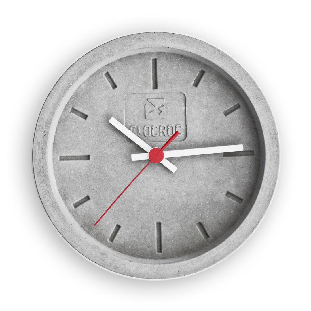 Wall Clock Made of Concrete, Small Concrete Wall Clock, Designer ...