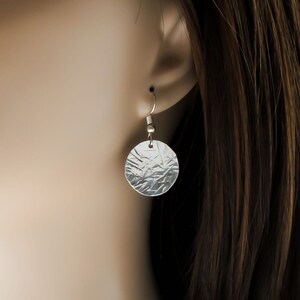 Tiny Round Textured Metal Earrings - Etsy
