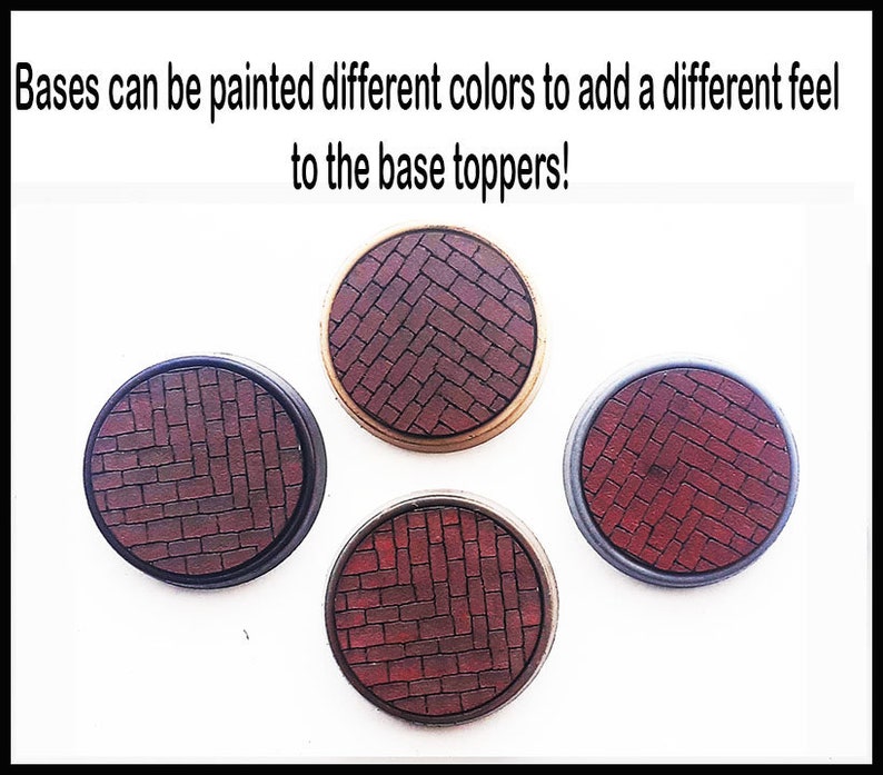 Front-line Games 25mm Round Bases & Prepainted Brick Herringbone Base ...
