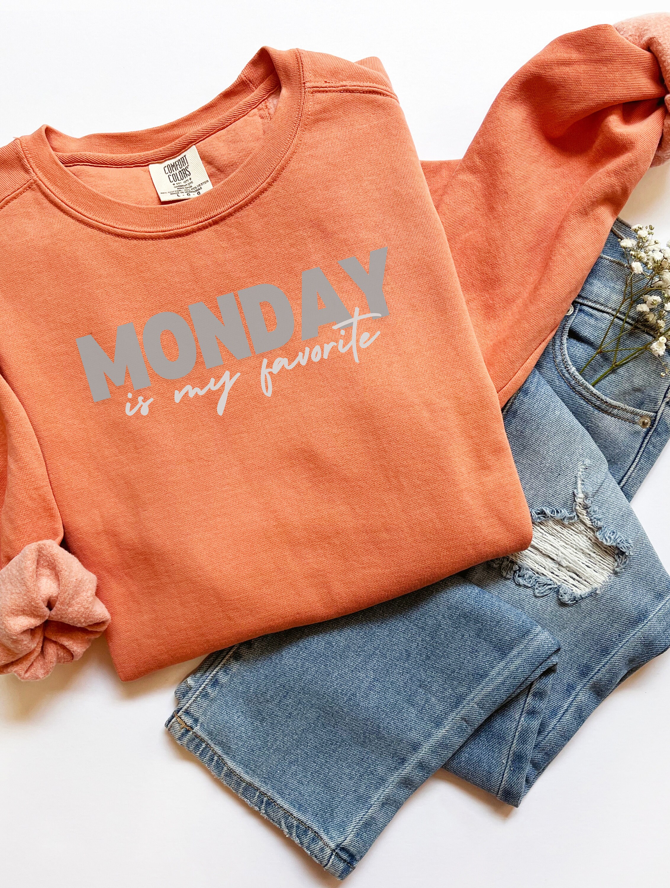 Monday is My Favorite Sweatshirt, Day of the Week Crewneck, Monday ...