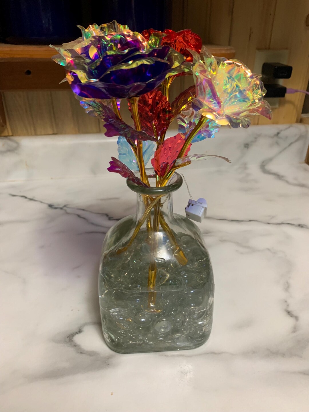 Light up Vase With Flowers. - Etsy
