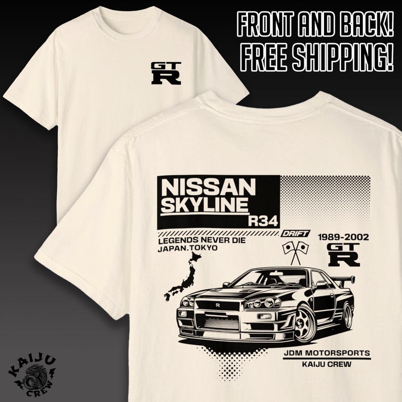 Nissan Skyline R34 Shirt – JDM Car Shirt, Japanese Car Guy Gift, GTR T ...