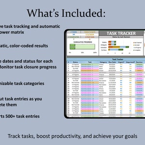 Task Tracker Priority Spreadsheet, to Do List Template, Automatic ...