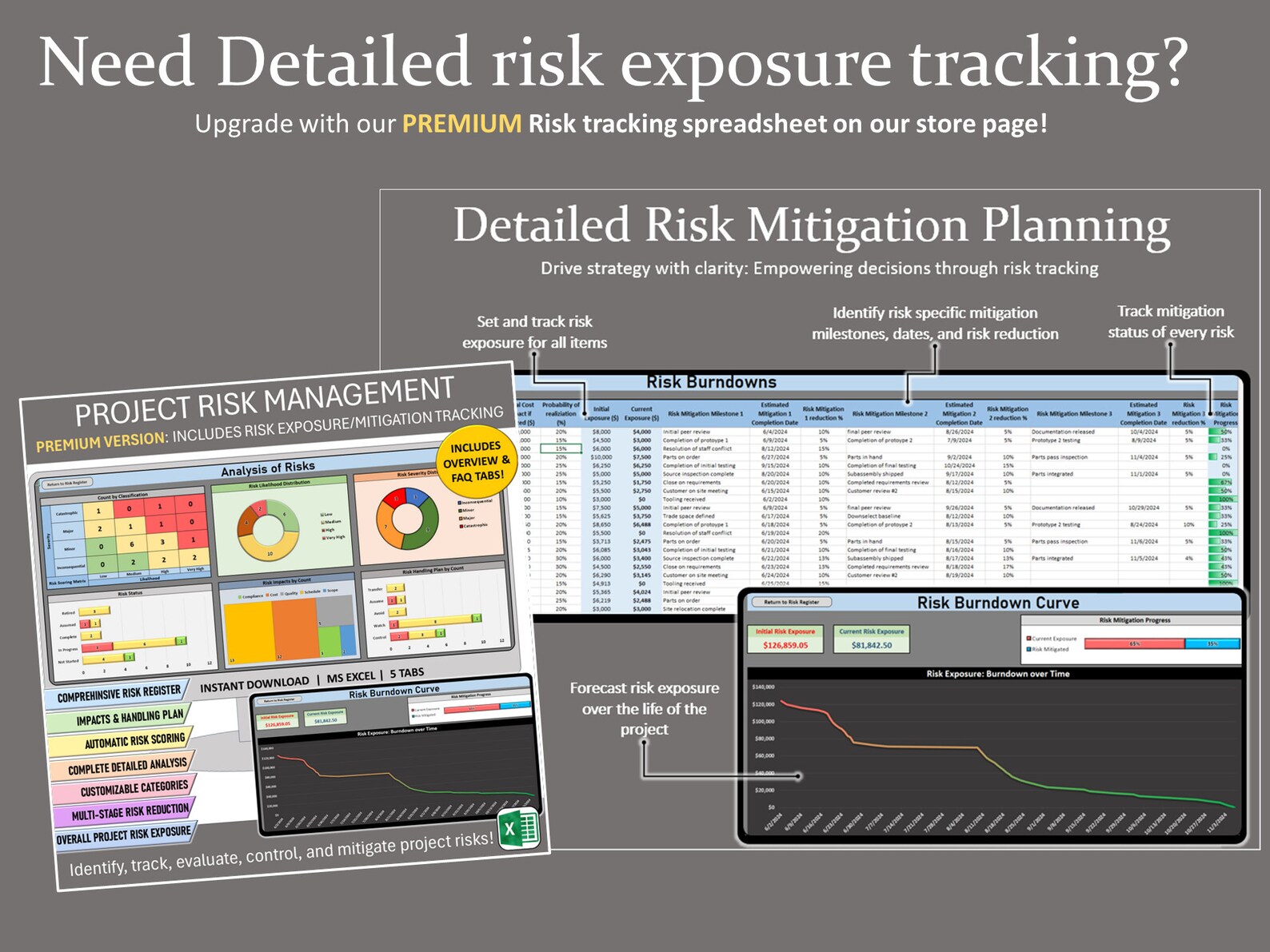 Risk Assessment Spreadsheet, Risk Register Template for Business Risk ...