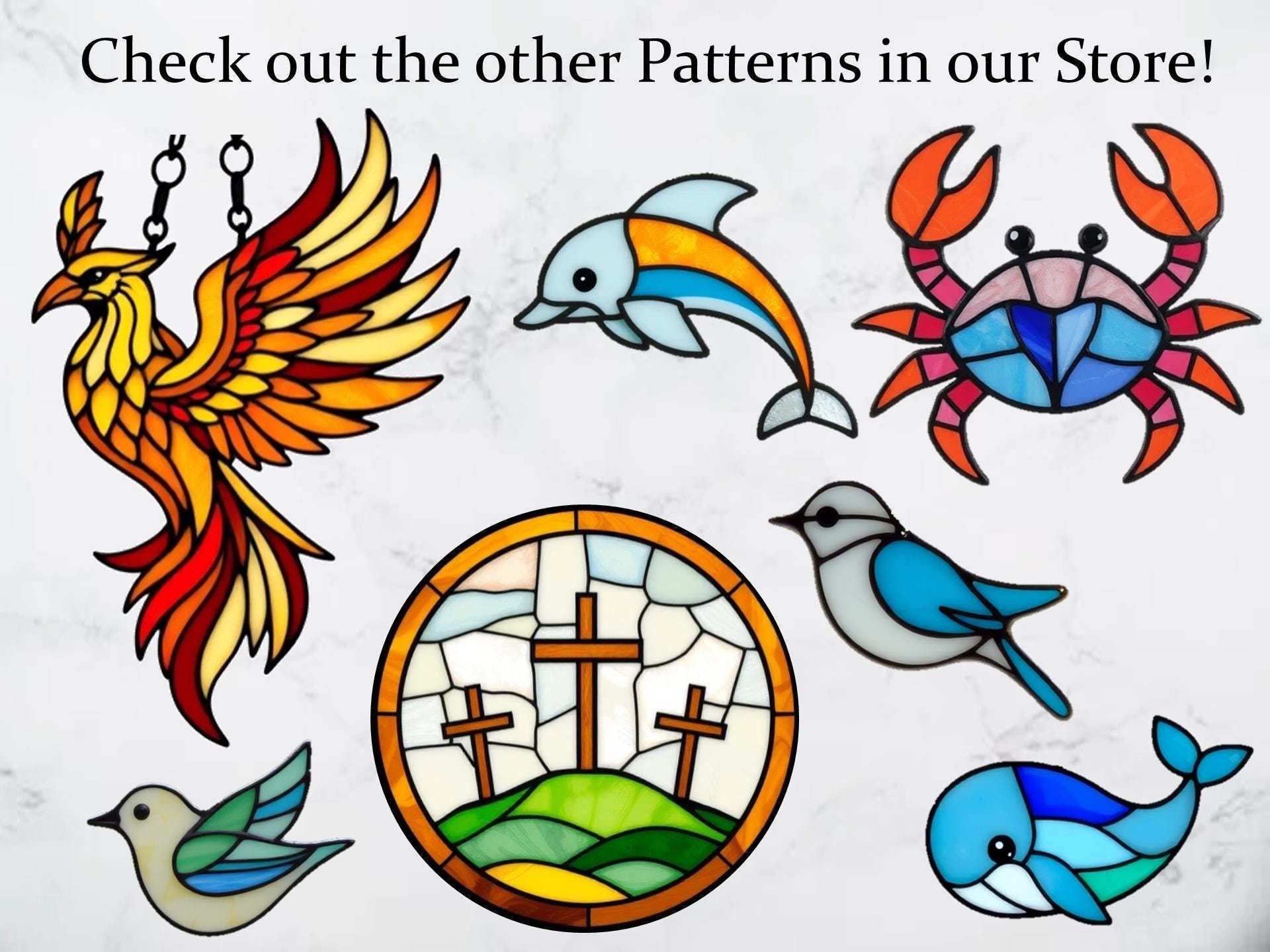 Owl Stained Glass Pattern Template, Bird PDF Suncatcher DIY Stencil ...