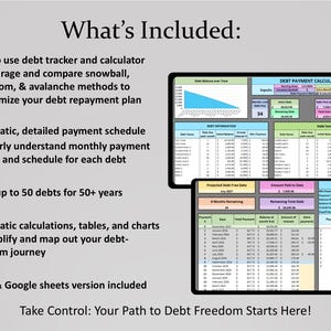 Premium Debt Payoff Dashboard Spreadsheet, Snowball Avalanche Calculator, Excel & Google Sheets ...