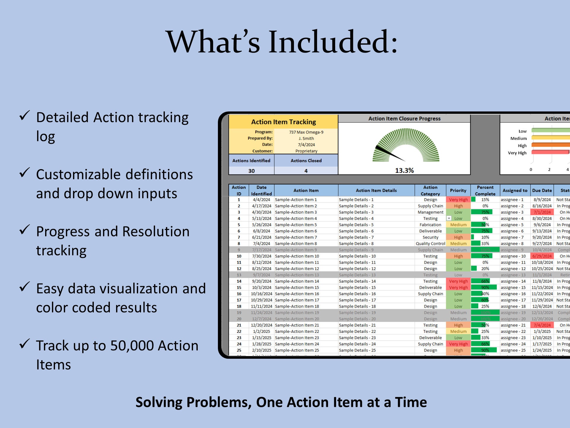 Action Item List Excel Template