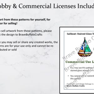 Sailboat Stained Glass Pattern Template, PDF Suncatcher DIY Stencil ...