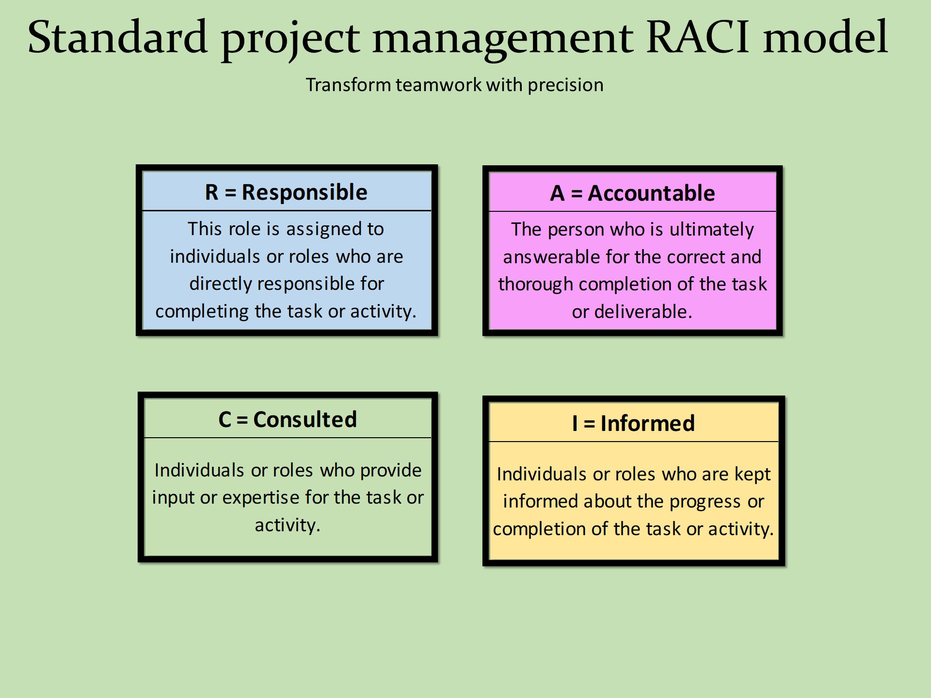 RACI Matrix Spreadsheet, Task Assignment, Project Management Role ...