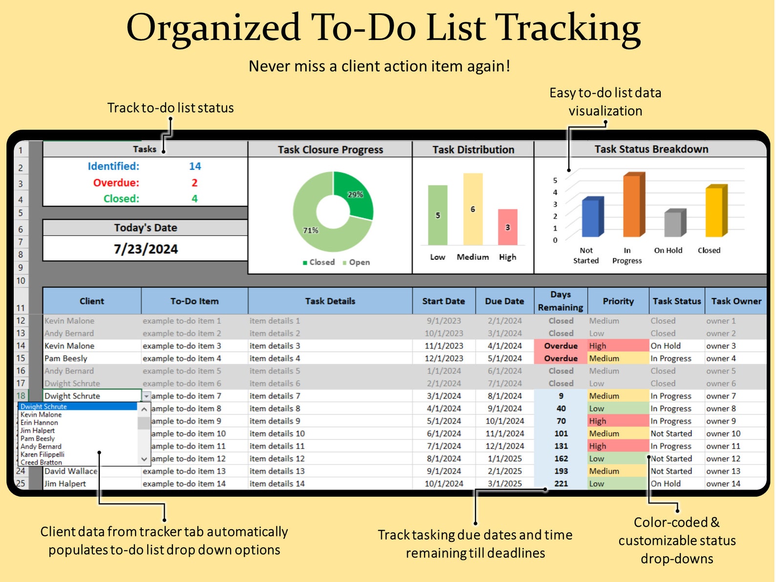 Client Tracker Spreadsheet for Small Businesses, Excel CRM Management ...