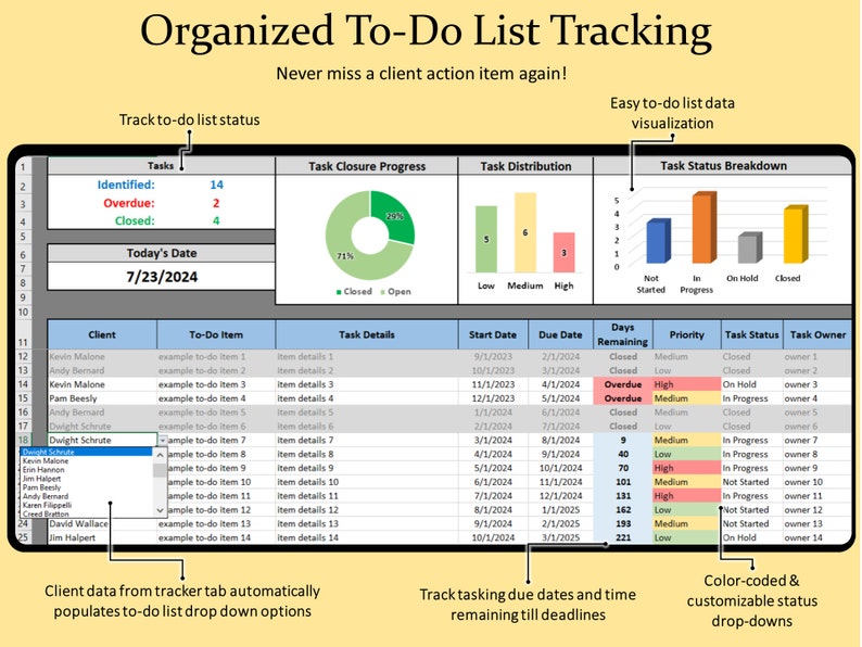 Client Tracker Spreadsheet for Small Businesses, Excel CRM Management ...