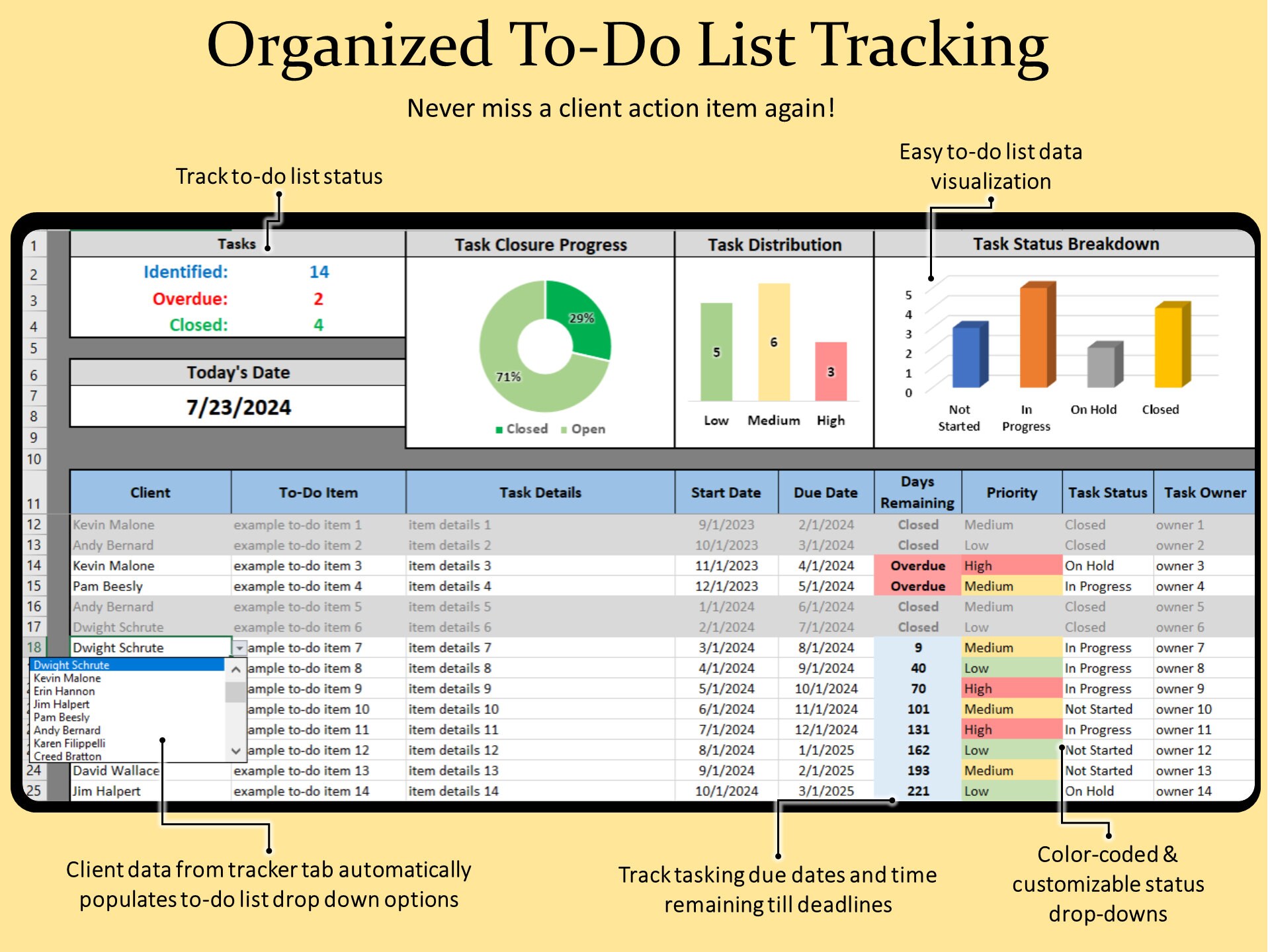 Client Tracker Spreadsheet for Small Businesses, Excel CRM Management ...