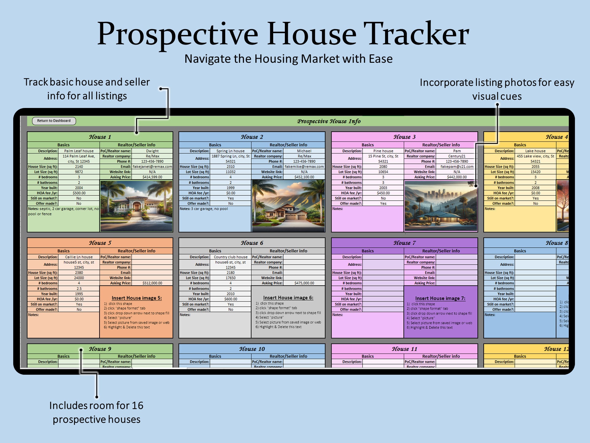 House Hunting Planning Spreadsheet, House Hunting Checklist, Home Buyer ...