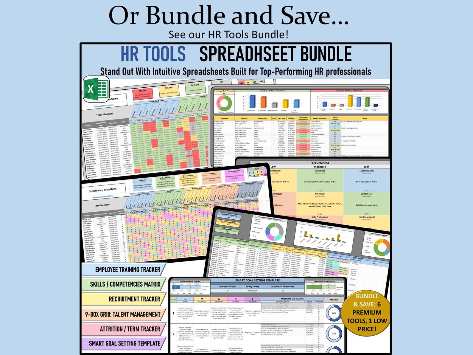 9 Box Grid Talent Management Spreadsheet, Excel & Google Sheets ...